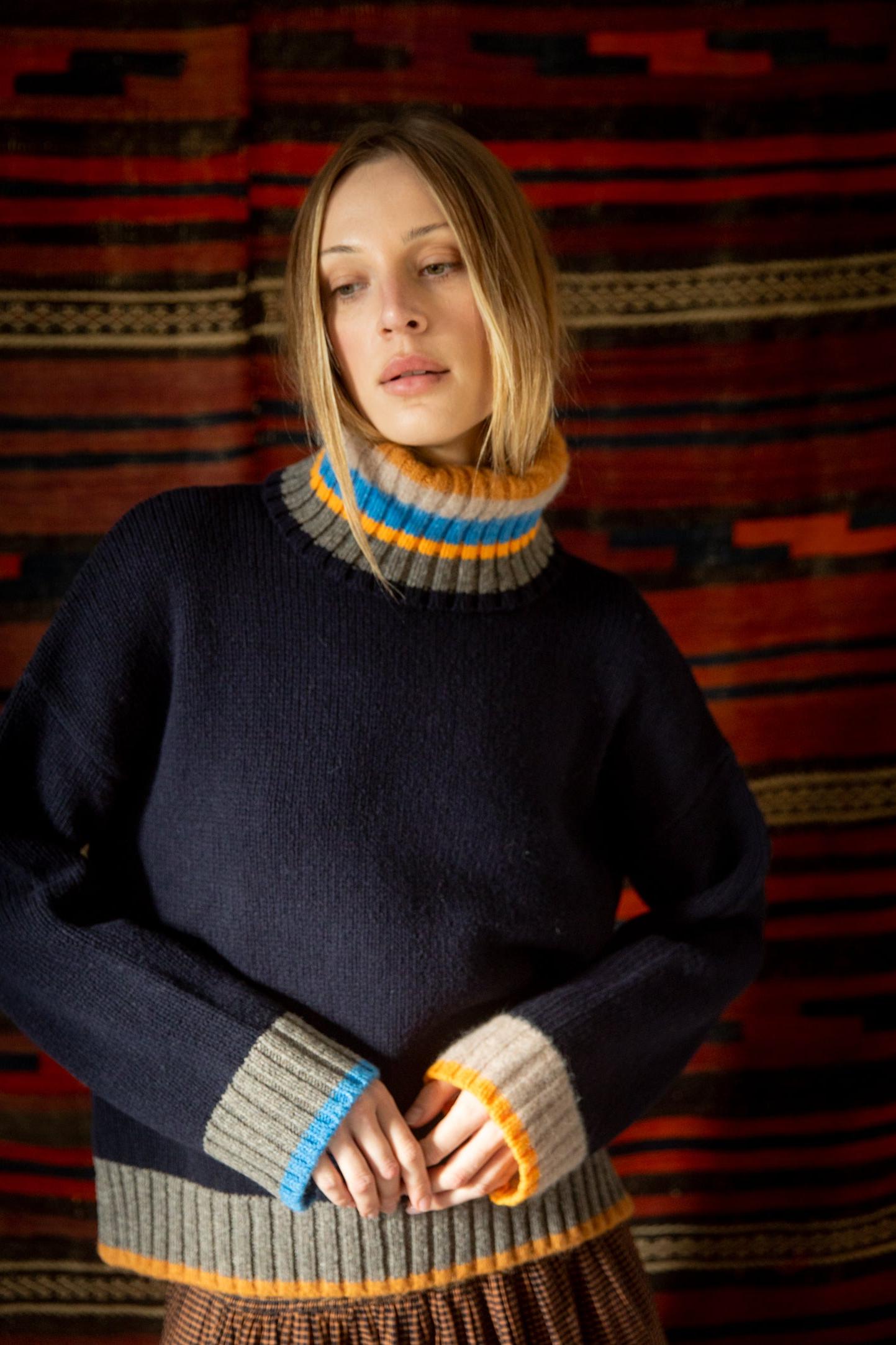 Bonté BAILEY NAVY MULTI JUMPER – Ohh! By Gum