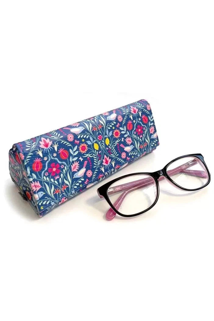 Earth Squared Blue Art Deco Vegan Leather Eyeglass Case – Ohh! By Gum
